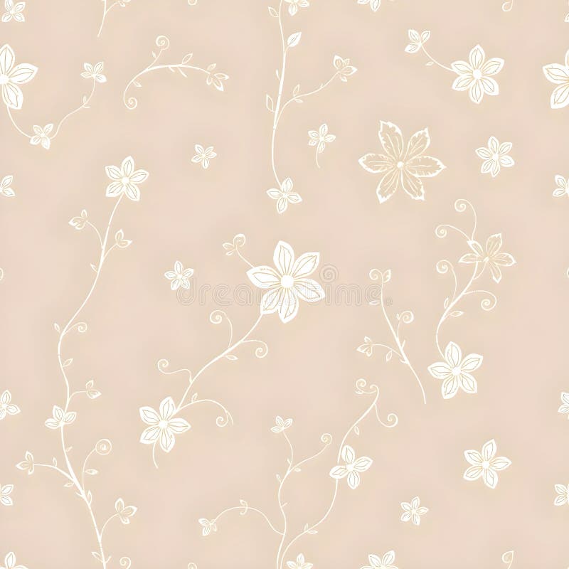 Floral Pattern is Shown on a Tan Background Stock Illustration ...