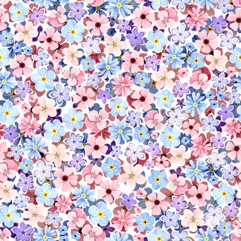 Pink And Blue Flower Pattern