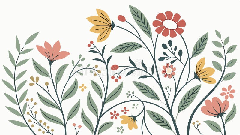 Floral Pattern Vector, Botanical Design and Flower Background Vector ...