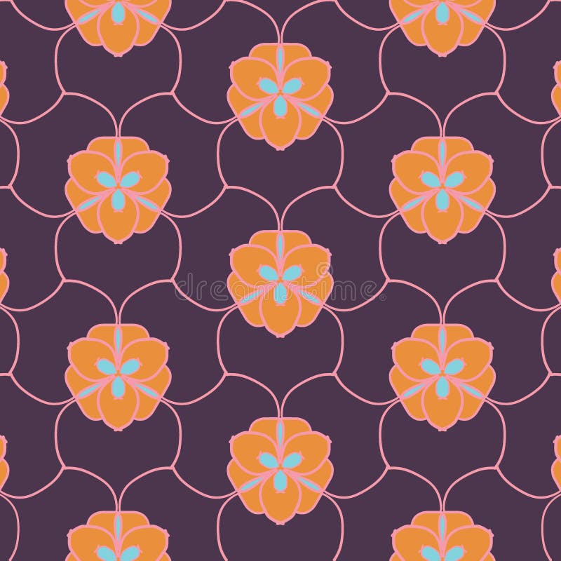 Floral Pattern, Vintage Geometric Pattern. Retro Style and Aesthetic ...