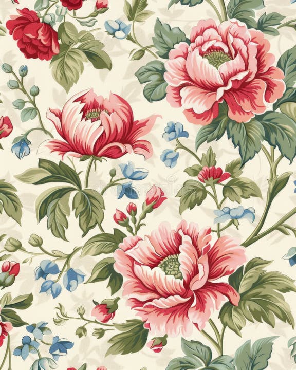 Floral Pattern Wallpaper for Augmented Reality Generative AI Stock ...