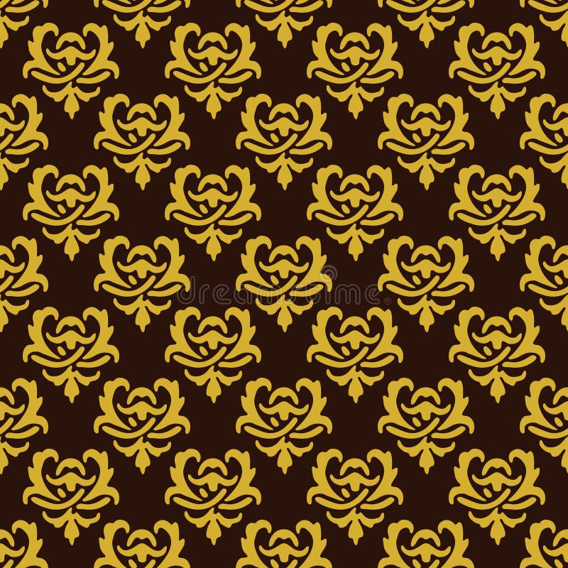 Floral Pattern Wallpaper Baroque, Damask Stock Vector - Illustration of ...