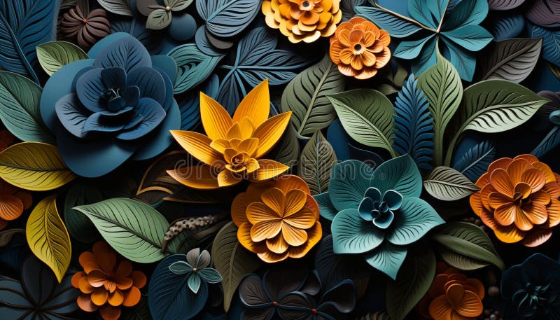 Floral Pattern Wallpaper, Nature Beauty in Repetition Generated by AI ...