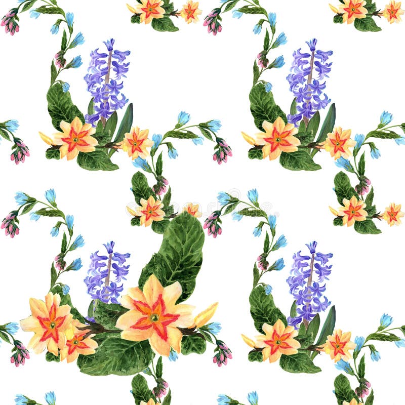 Floral Pattern. Watercolor Background Image - Spring Flowers ...