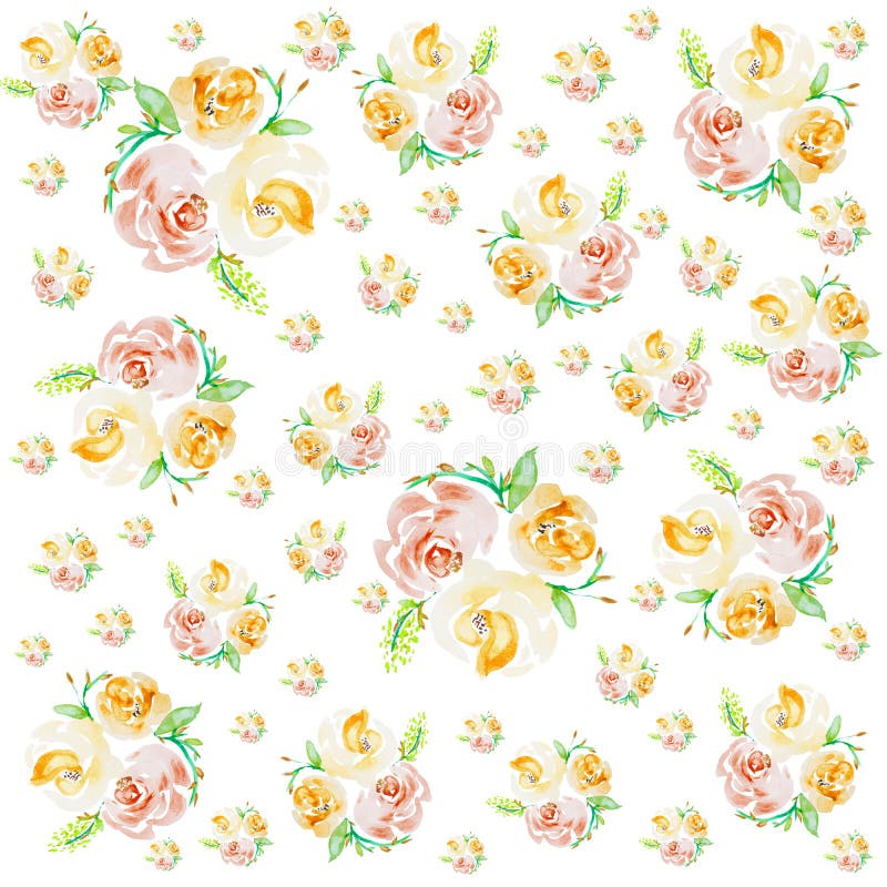 Floral Pattern on White Background Stock Illustration - Illustration of ...