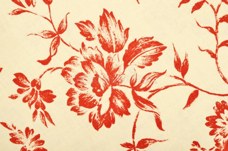 Floral Pattern on White Fabric. Stock Image - Image of color, fabric ...