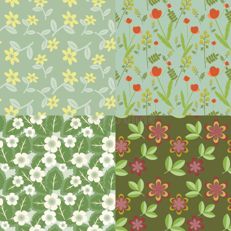 Floral patterns stock vector. Illustration of green, patterns - 27256951