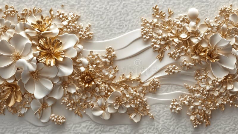 Floral Patterns are Elegantly Designed on a Subtle White Background ...