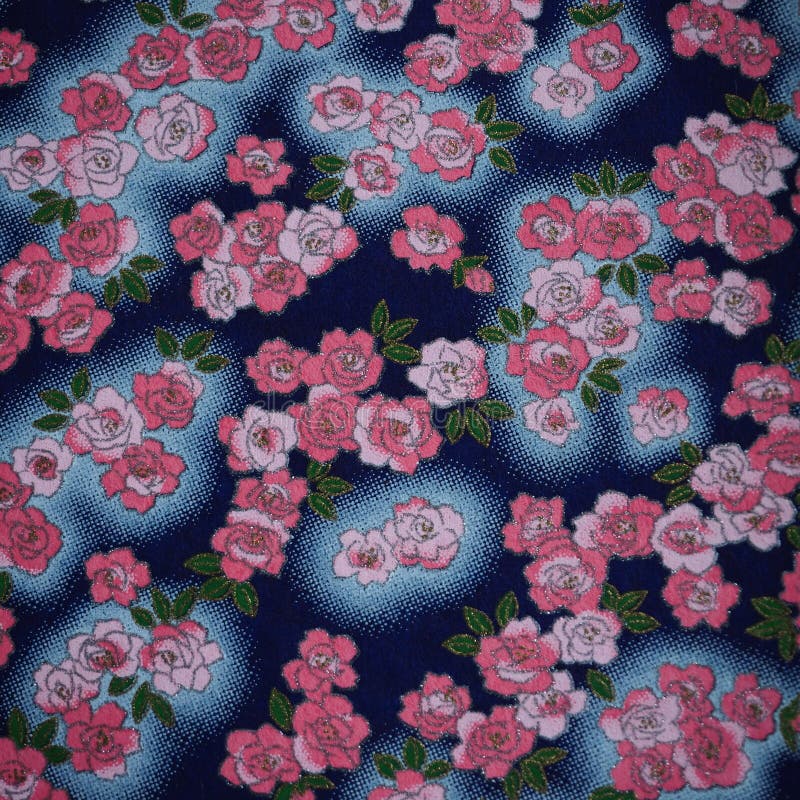 Modern Japanese Patterns with Floral Theme - Pink Roses Stock ...