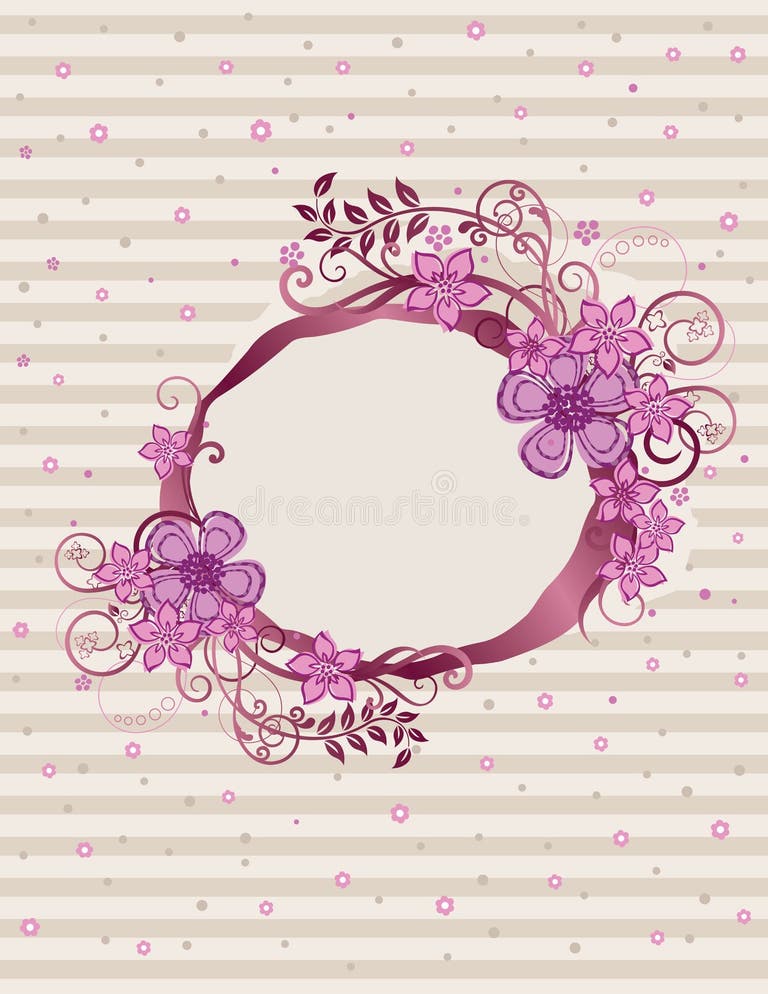 Floral Oval Frame Design Stock Illustrations – 13,193 Floral Oval Frame ...