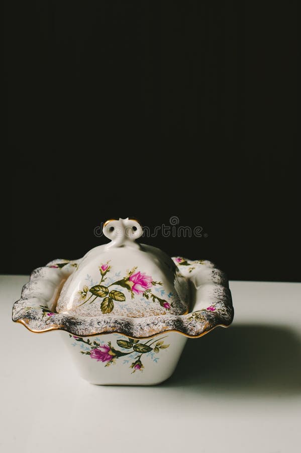 Floral Porcelain Dish stock image. Image of household - 38411885
