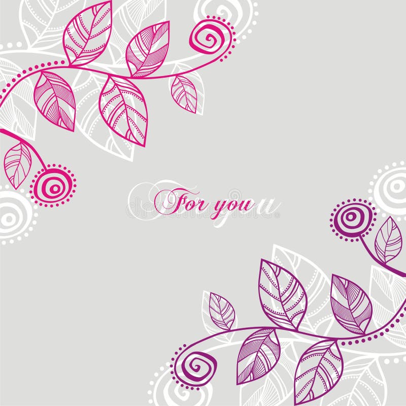 Floral postcard stock vector. Illustration of postcard - 51668941