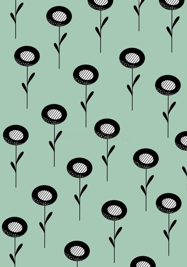 Floral Print Pattern Botanical Simple Stock Illustration - Illustration ...