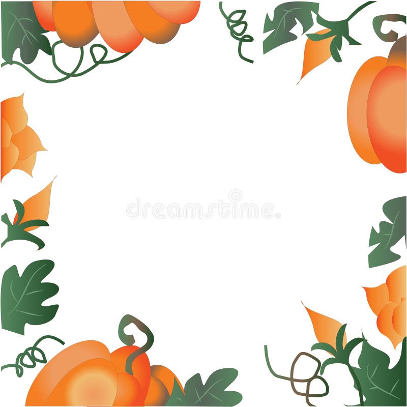 Floral Pumpkin Background and Border Vector Stock Illustration ...