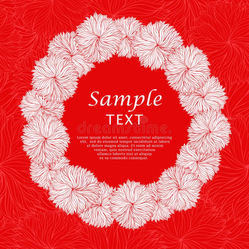 Abstract red floral frame stock vector. Illustration of garland - 104448464