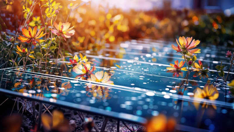 Flowery Dreamscape: Reflections & Blooms in Surreal Harmony, Generative ...