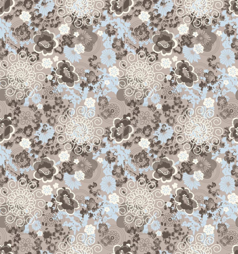 Floral repeat pattern stock illustration. Illustration of repeat - 78749210