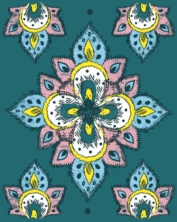 Floral repeating pattern stock vector. Illustration of shape - 101828744