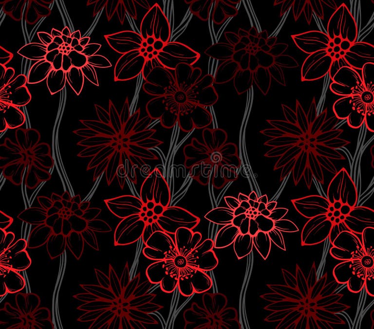 Floral repeating wallpaper stock vector. Illustration of petal - 21270576