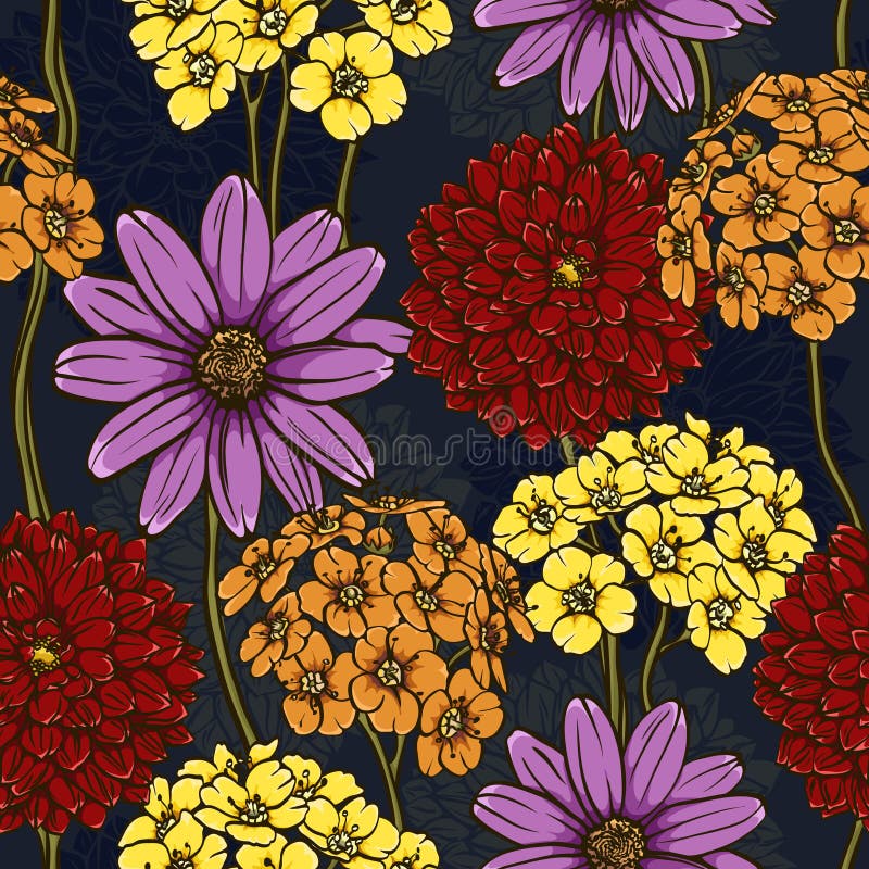 Floral repeating wallpaper stock vector. Illustration of blossom - 21496926