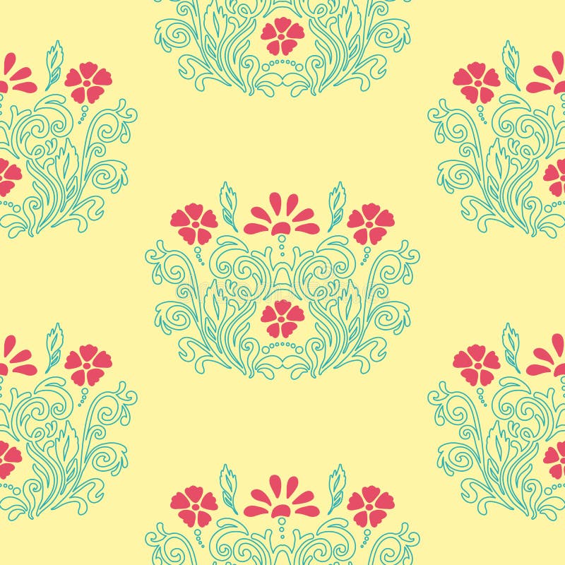 Floral retro pattern stock vector. Illustration of beauty - 54277690