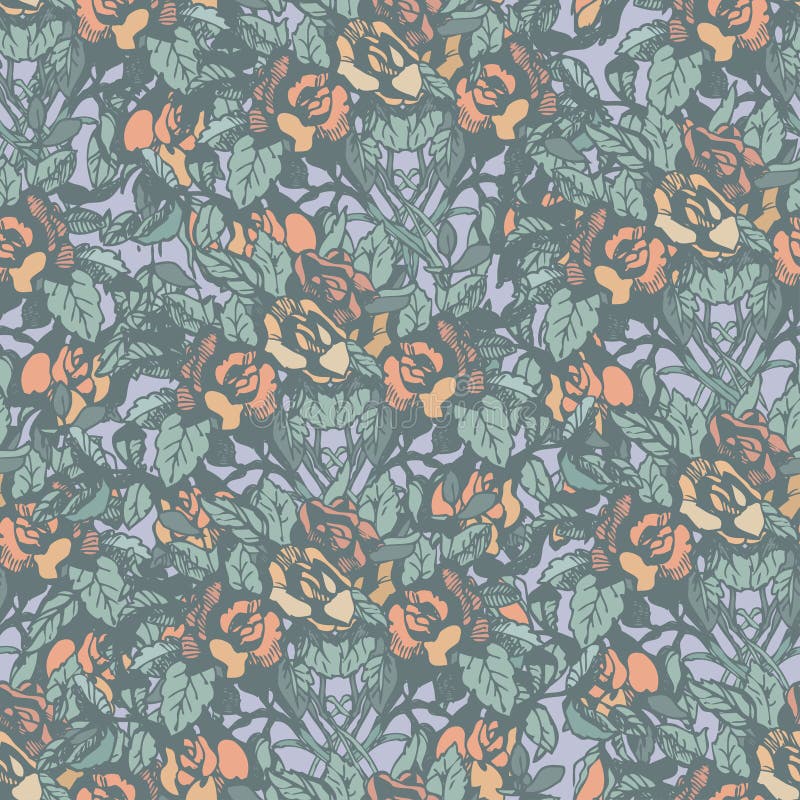 Floral Retro Pattern stock vector. Illustration of design - 44025536