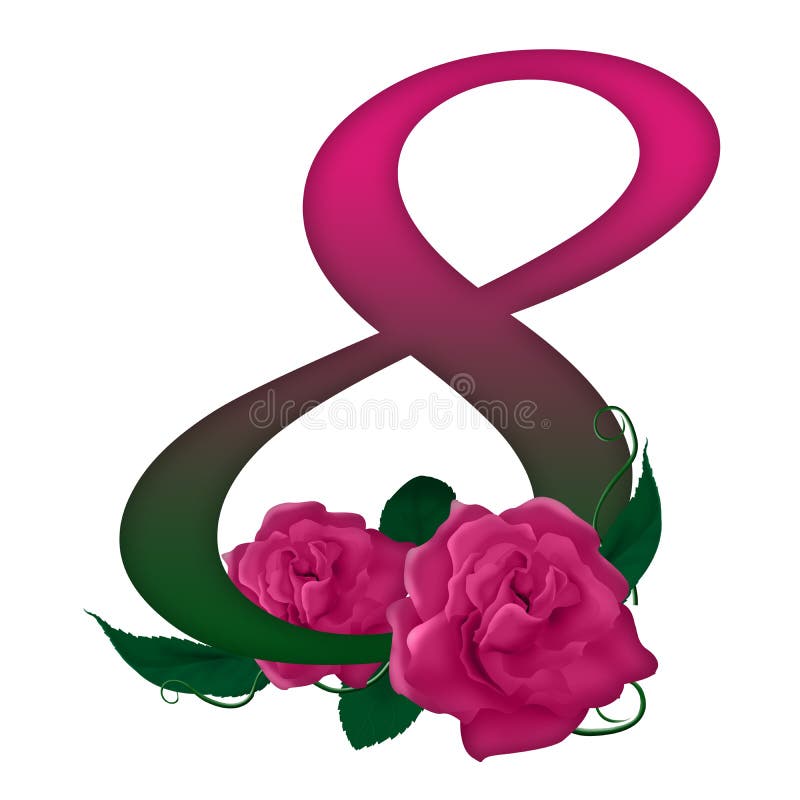 Floral rosado del número 8 imagen de archivo. Ilustración de ...