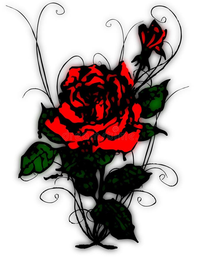 Floral rose stock illustration. Illustration of draw, illustrated - 9500795