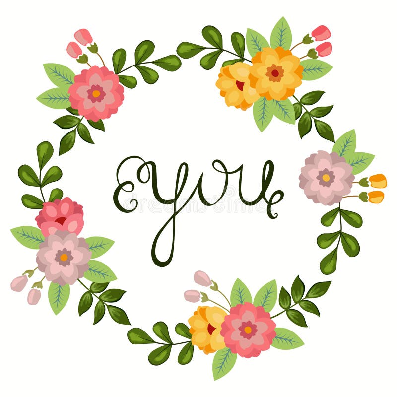 Floral round border stock vector. Illustration of announcement - 70894692