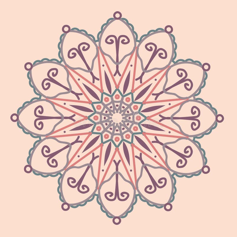 Floral Round Design Sign. Vintage Circular Pattern Stock Vector ...