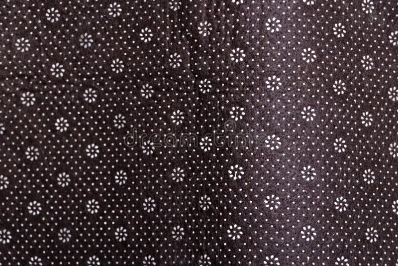 Floral Round Fabric Pattern with Dots Brown Color Stock Photo - Image ...