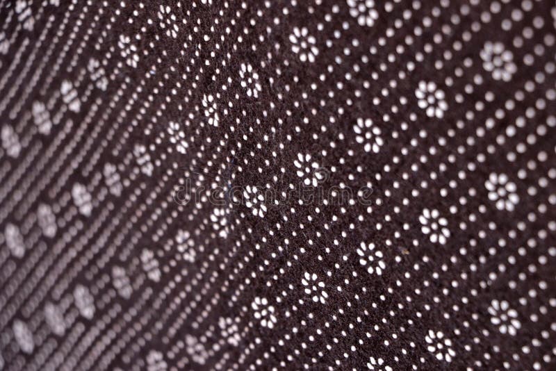 Floral Round Fabric Pattern with Dots Brown Color Stock Photo - Image ...