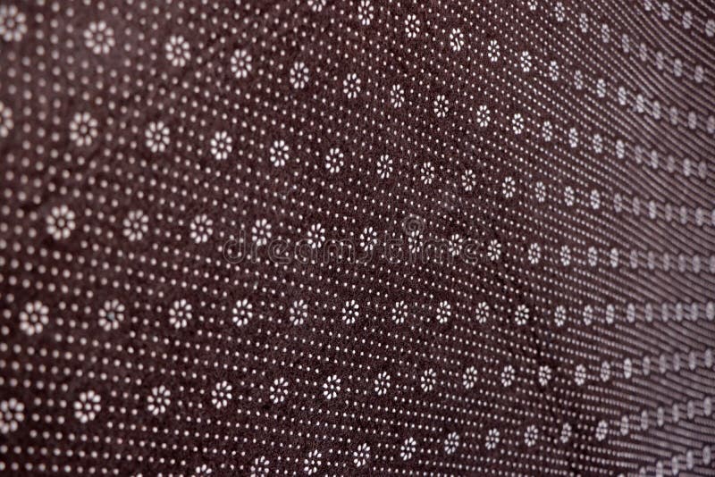 Floral Round Fabric Pattern with Dots Brown Color Stock Image - Image ...