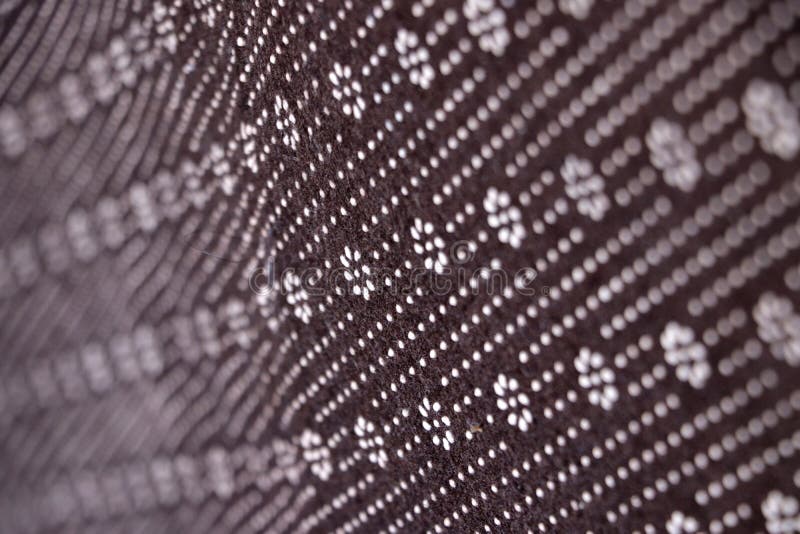 Floral Round Fabric Pattern with Dots Brown Color Stock Photo - Image ...