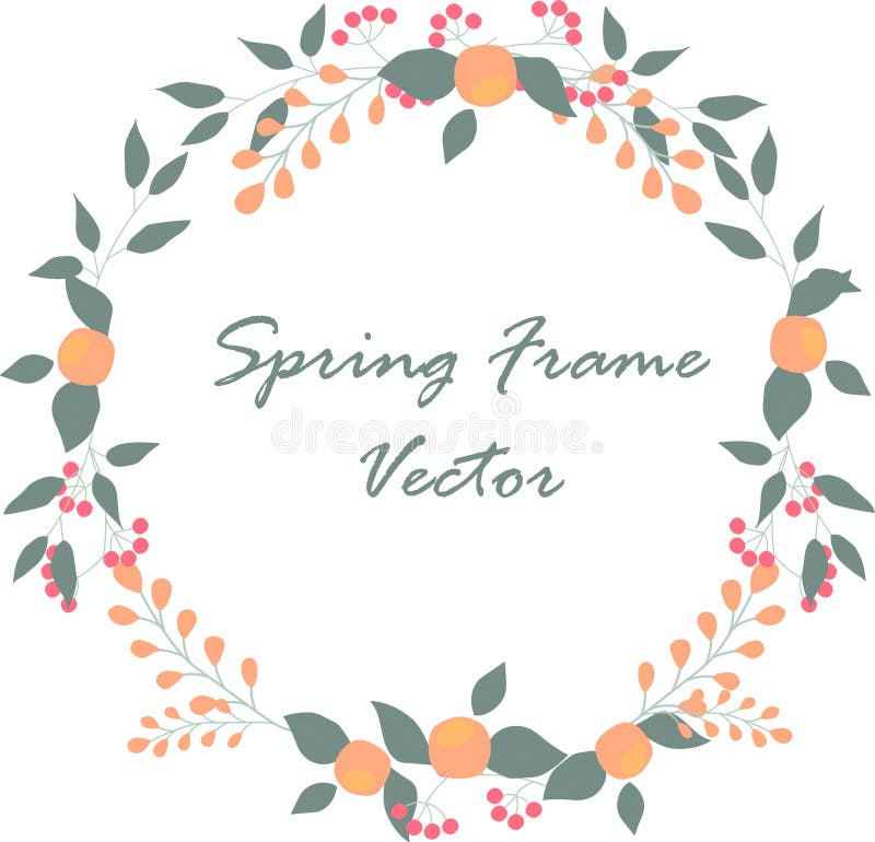 Floral Round Frame for Events or Framing Cards. Vector Illustration ...