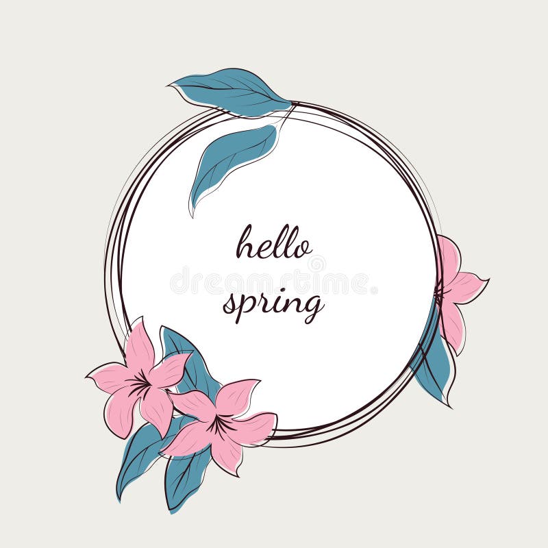 Floral round frame stock vector. Illustration of space - 304511688