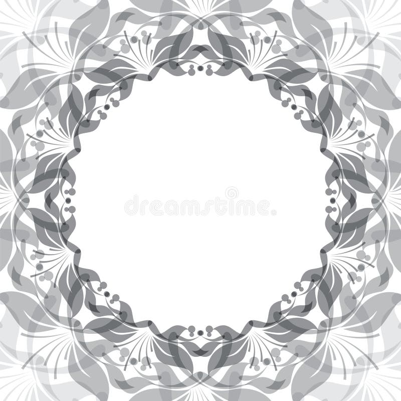 Floral round frame stock vector. Illustration of decorative - 69064115