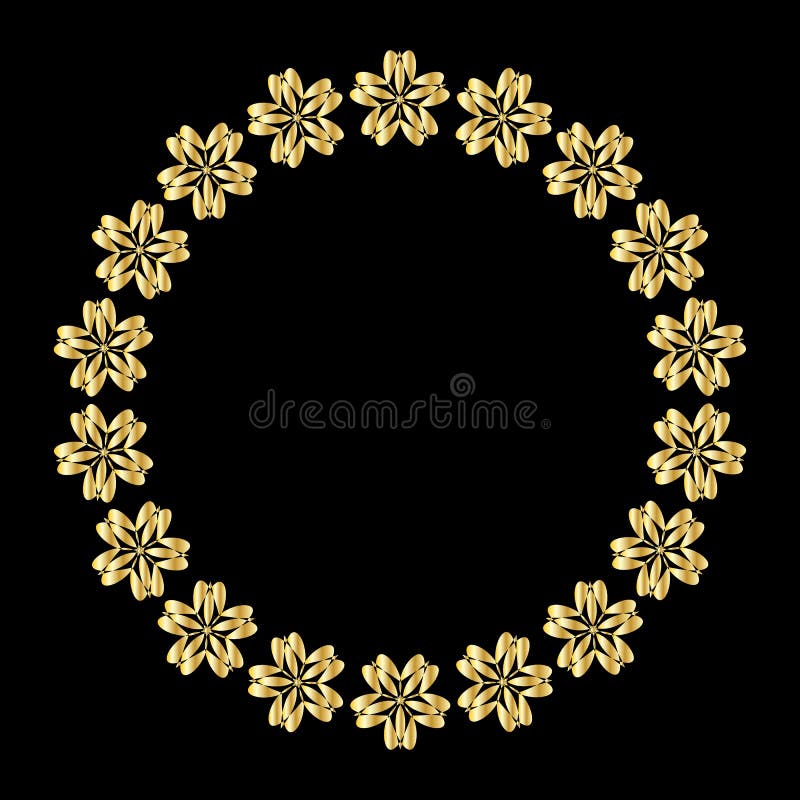 Floral Round Gold Frame. Festive Banner Stock Illustration ...