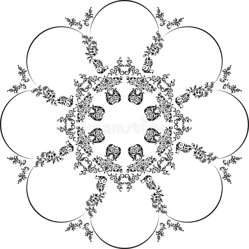 Floral round pattern stock vector. Illustration of airy - 49172252