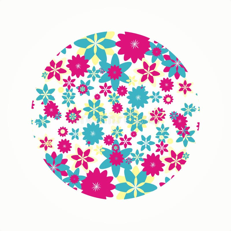 Floral Round Shape for Decoration Stock Illustration - Illustration of ...