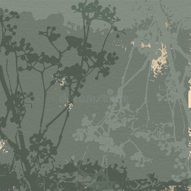 Floral Rustic Background with Hand Drawn Doodle Flowers and Botanical ...