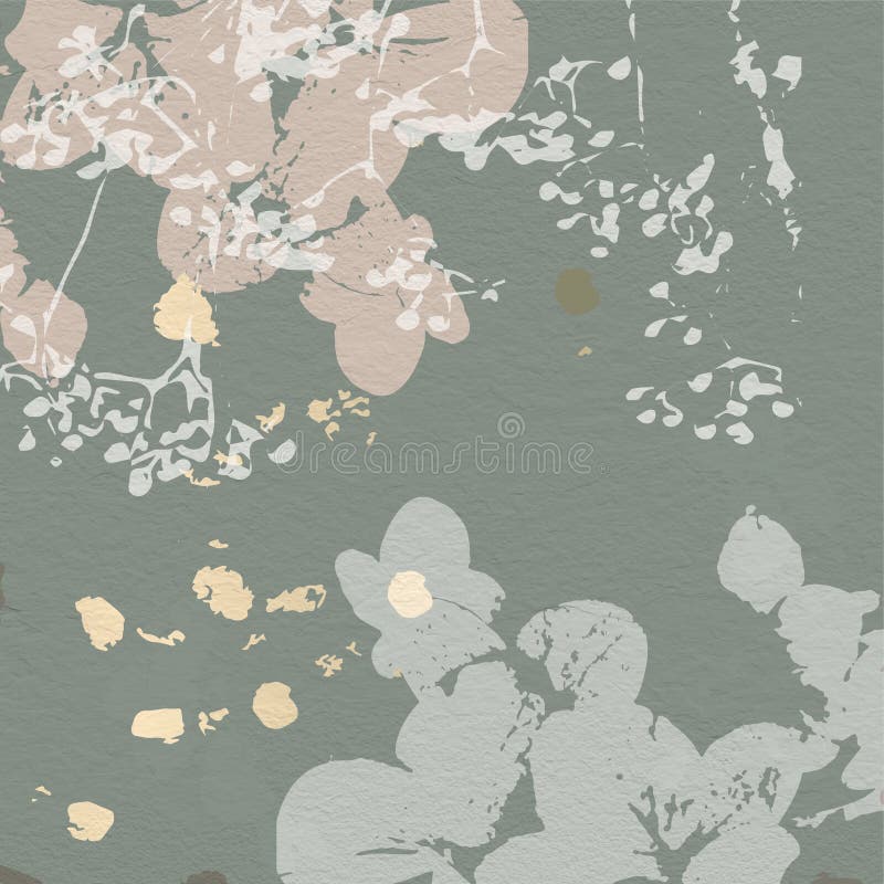 Floral Rustic Background with Hand Drawn Doodle Flowers and Botanical ...