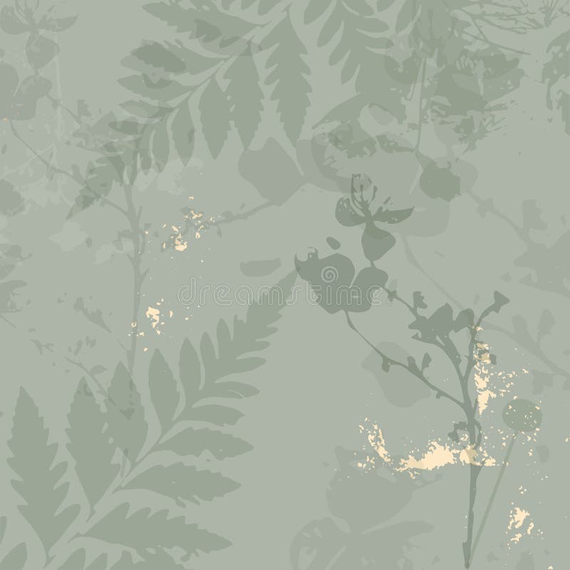 Floral Rustic Background with Hand Drawn Doodle Flowers and Botanical ...