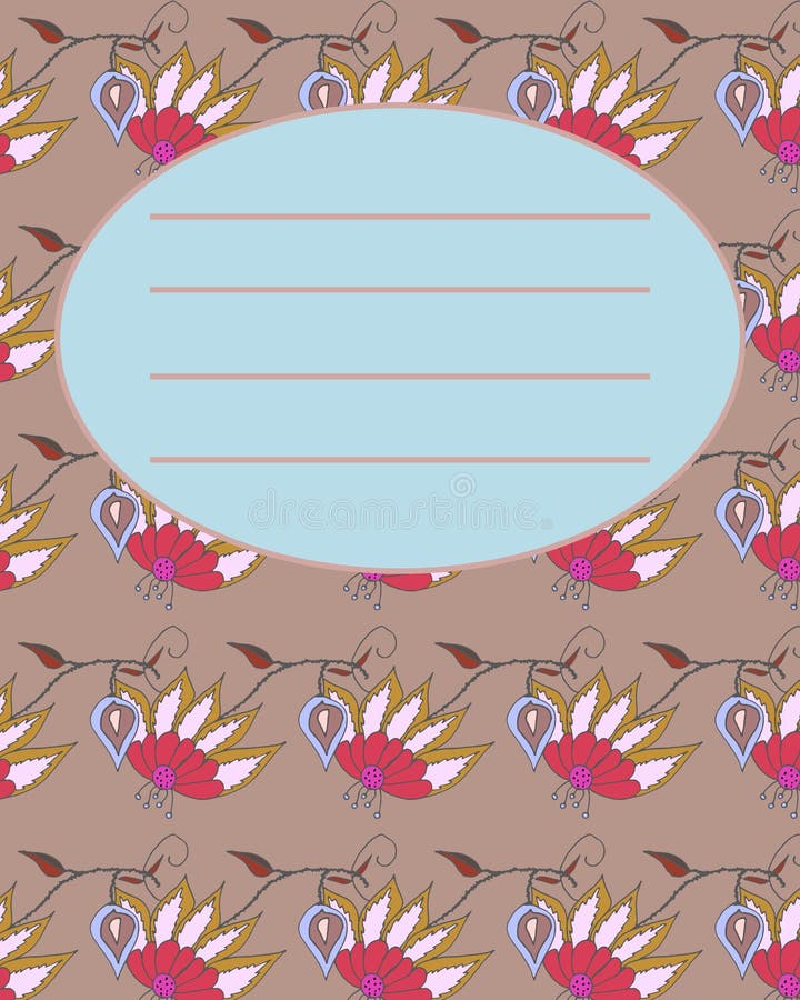 Floral School Notebook Cover Postcard Wedding Invitation Stock Vector ...