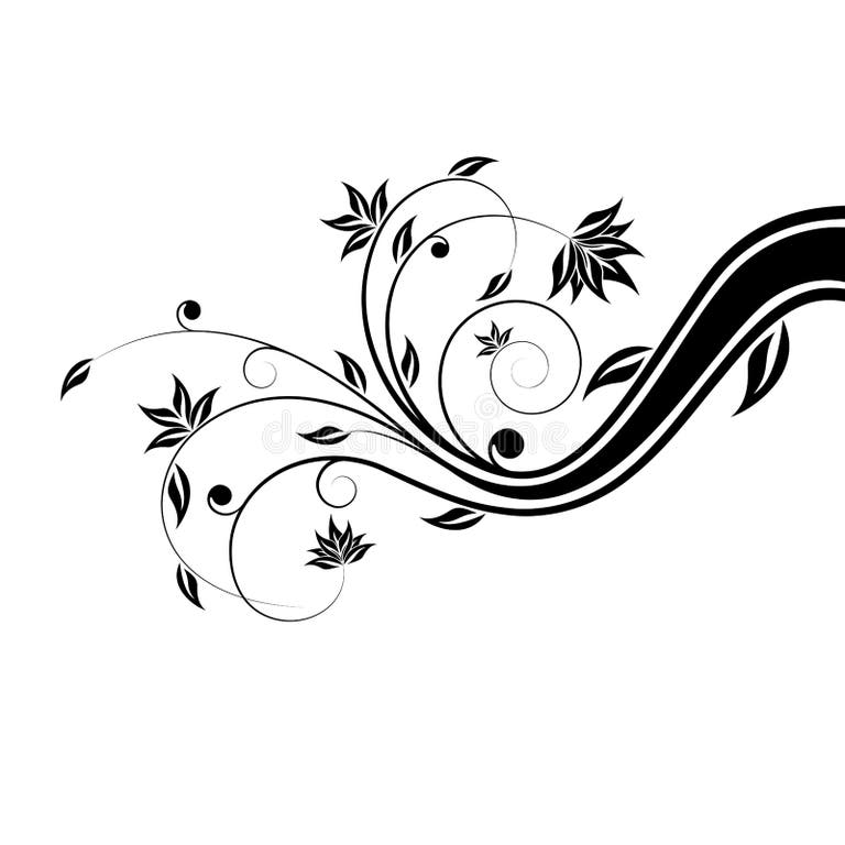 Floral scroll stock vector. Illustration of isolated, shape - 4827785