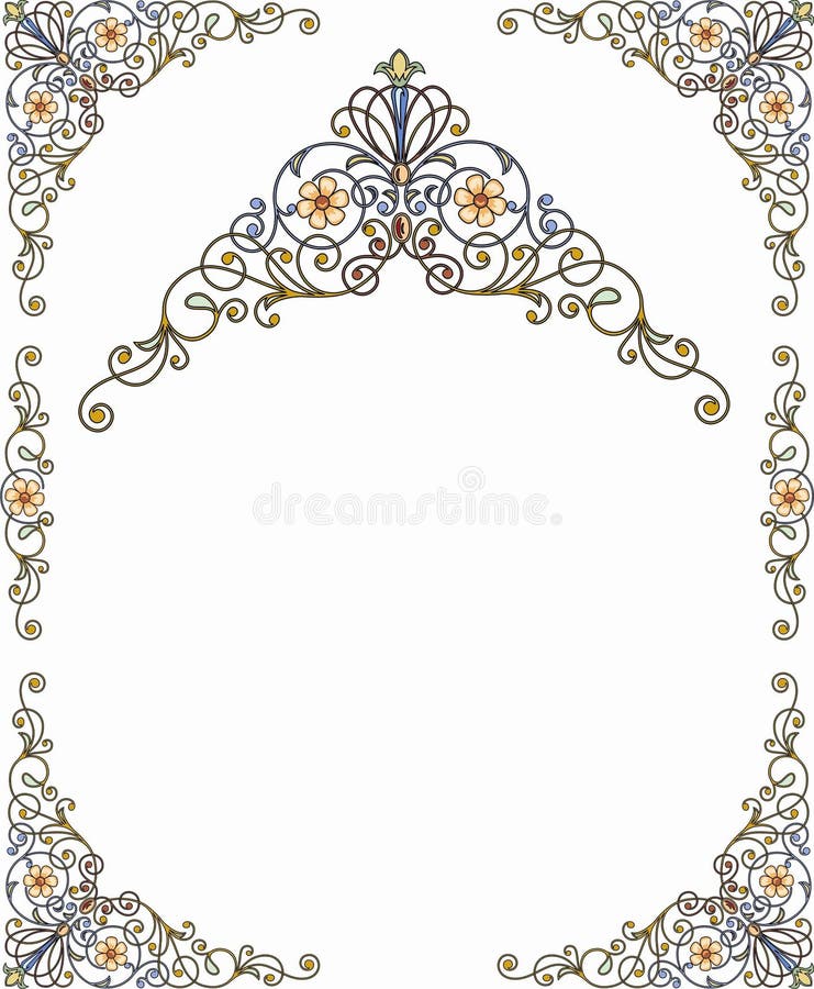 Floral Scroll Border Art stock vector. Illustration of princess - 4702911