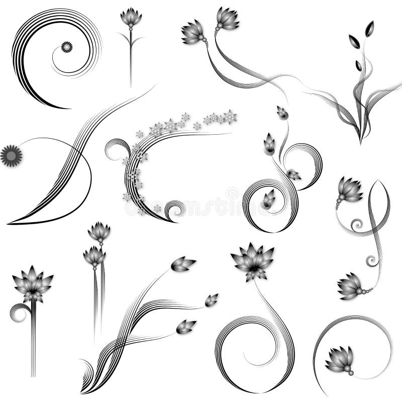 Floral scrolling patterns stock illustration. Illustration of border ...