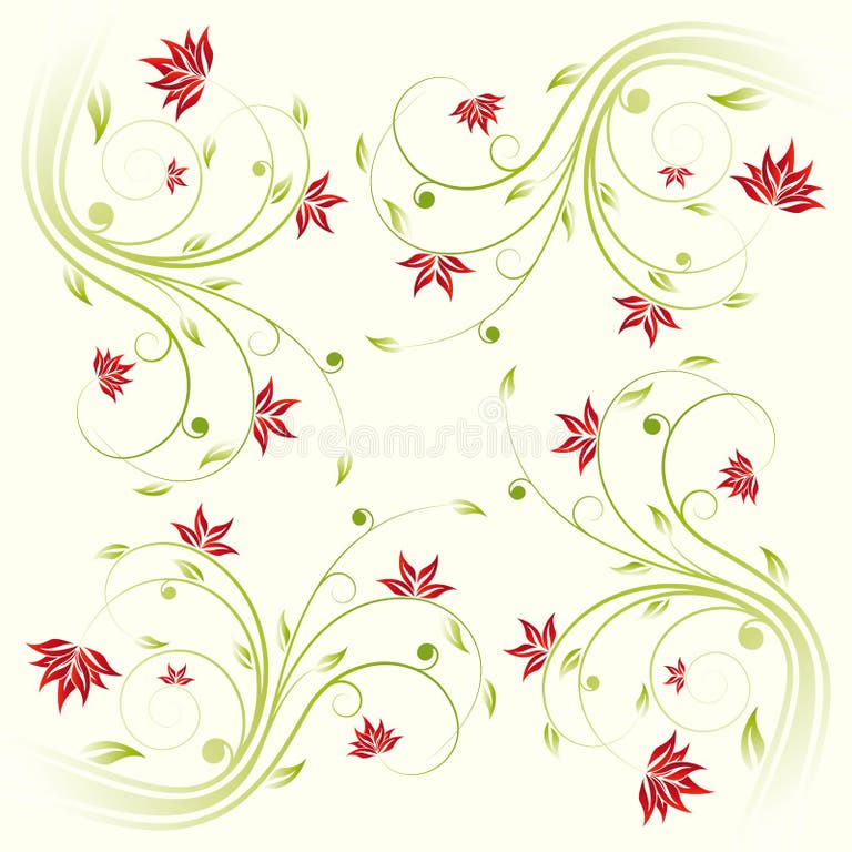 Floral scroll pattern stock vector. Illustration of plant - 4827789