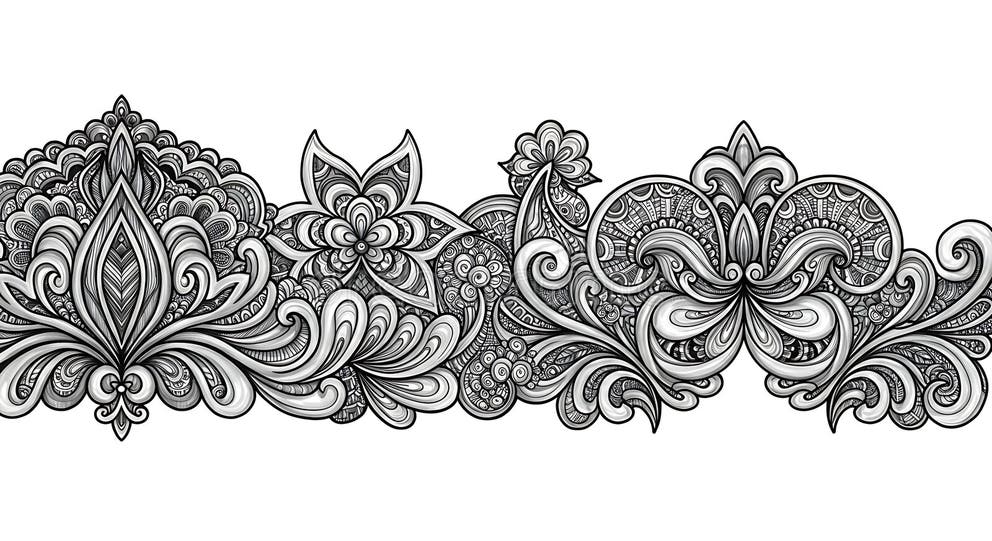Floral Scrollwork Ornamental Illustration Stock Illustration ...