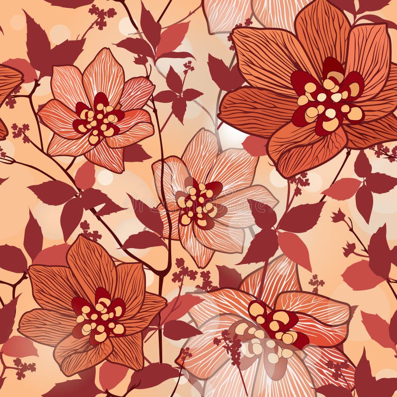 Floral Seamless Background. Abstract Flower Seamless Texture Stock ...
